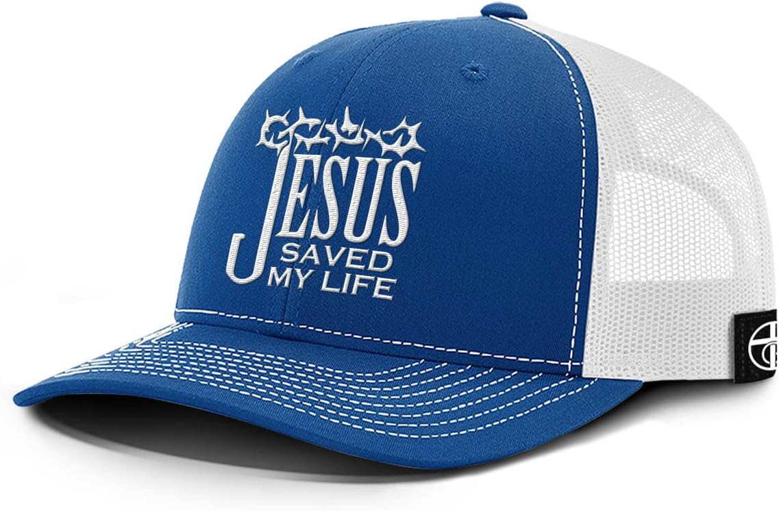 Our True God Jesus Saved My Life Back Mesh Hat Crown of Thorns ...