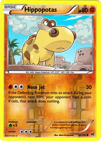 Buy Pokemon - Hippopotas (83/162) - XY Breakthrough - Reverse Holo ...