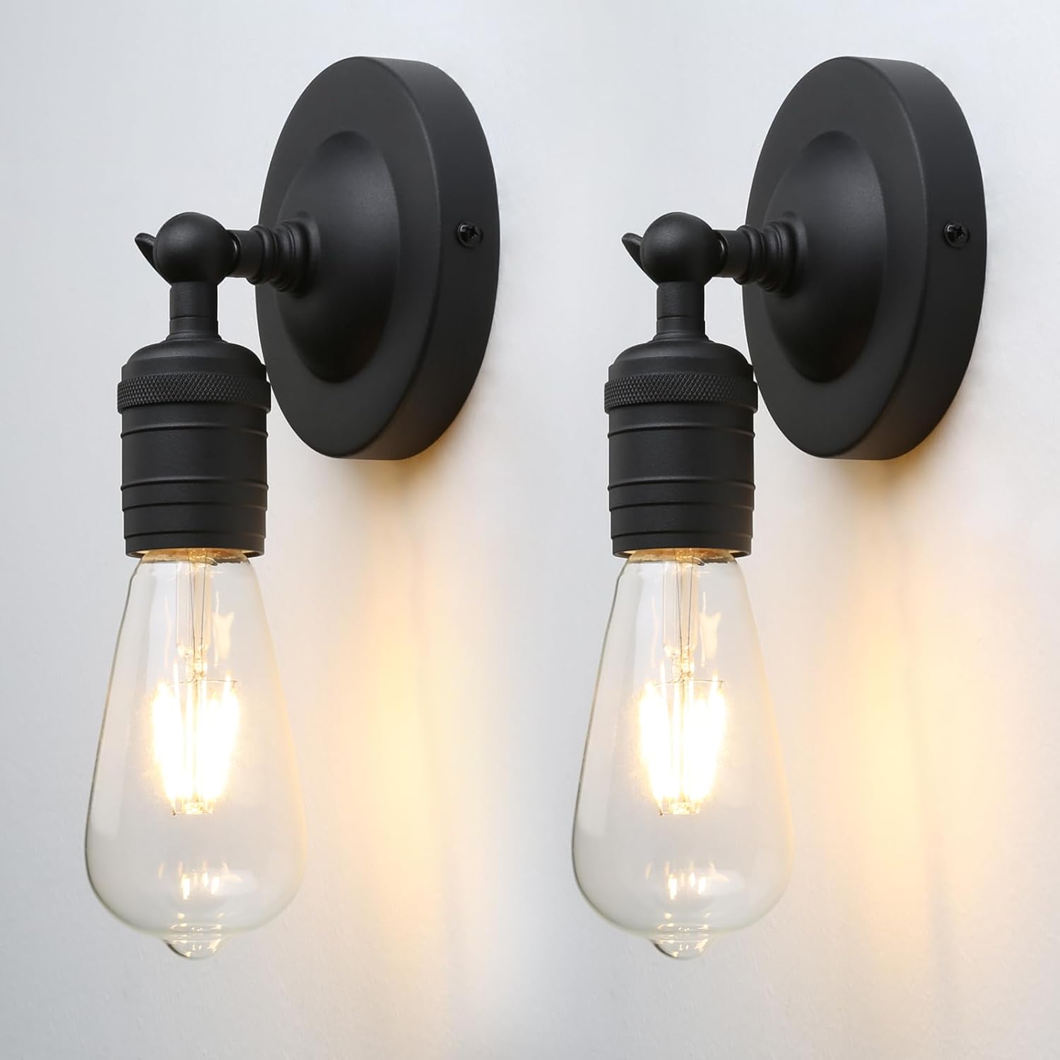 JIMUBEAM Set of 2 Industrial Up and Down Sconces Wall Lighting, Indoor ...
