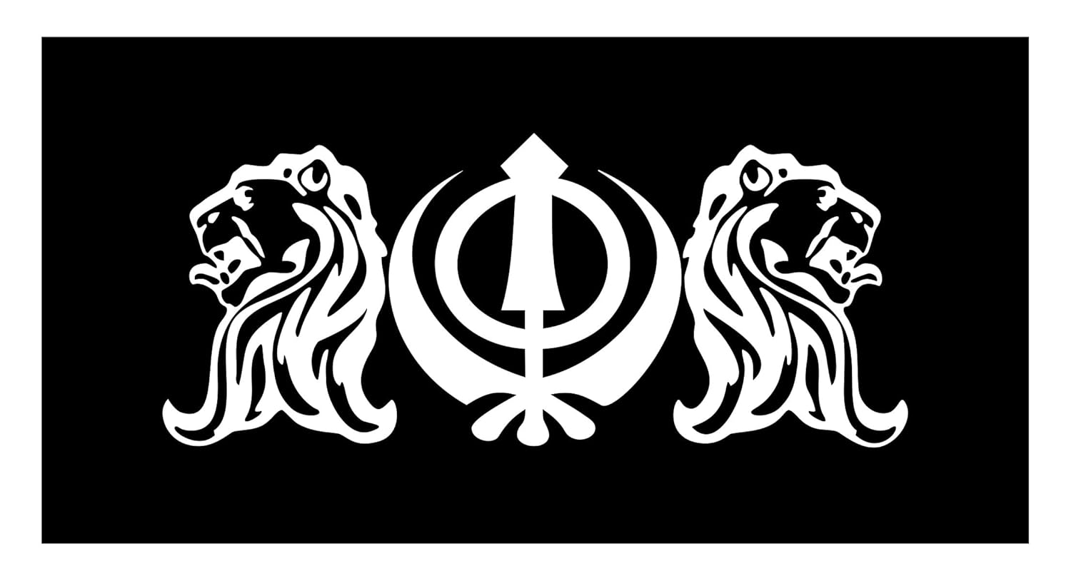 decalbazaar Vinyl Sikhism Lion Khanda Glossy Wall Glass Vehicle Sticker ...