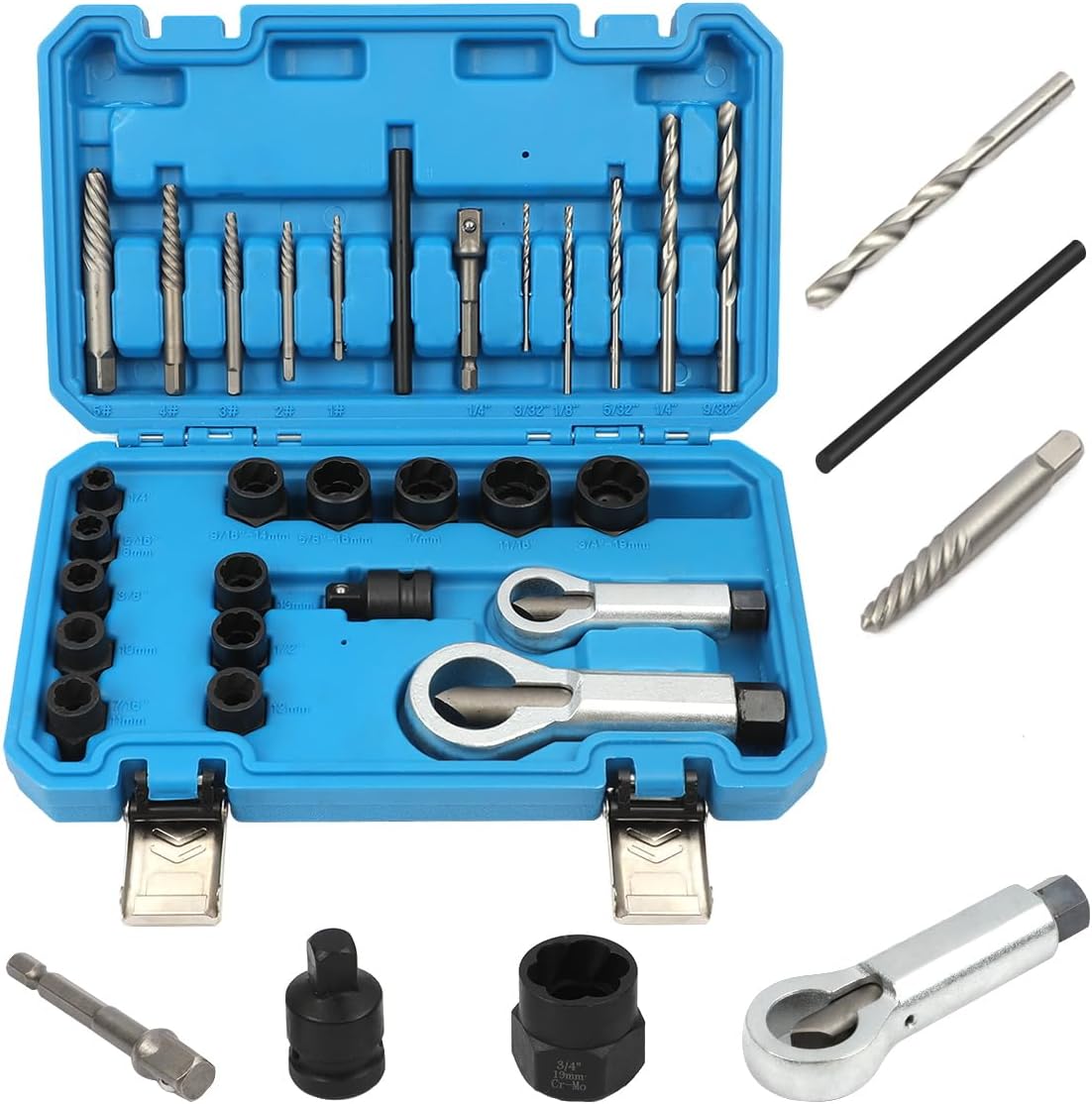 Screw Extractor Set 28PCS Bolt Extractor Kit Easy Out Stripped Screw ...