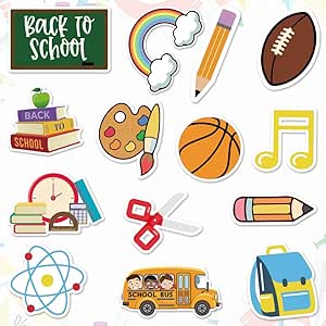 Amazon.com: 56 Pieces Back to School Cutouts Bulletin Board Decoration ...