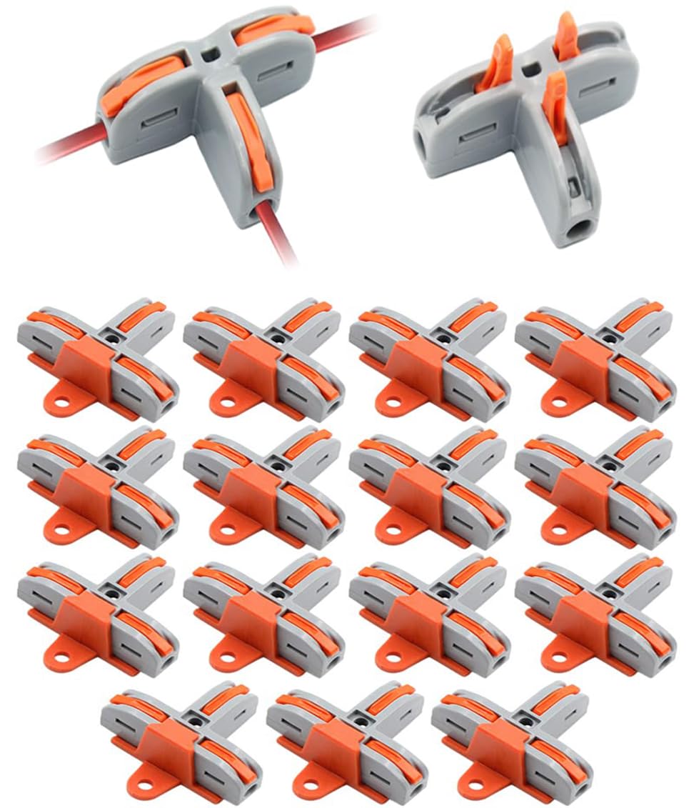 Buy Appster 10pcs Wire Connectors T-Shape 3 Way Wire Conductor Quick ...