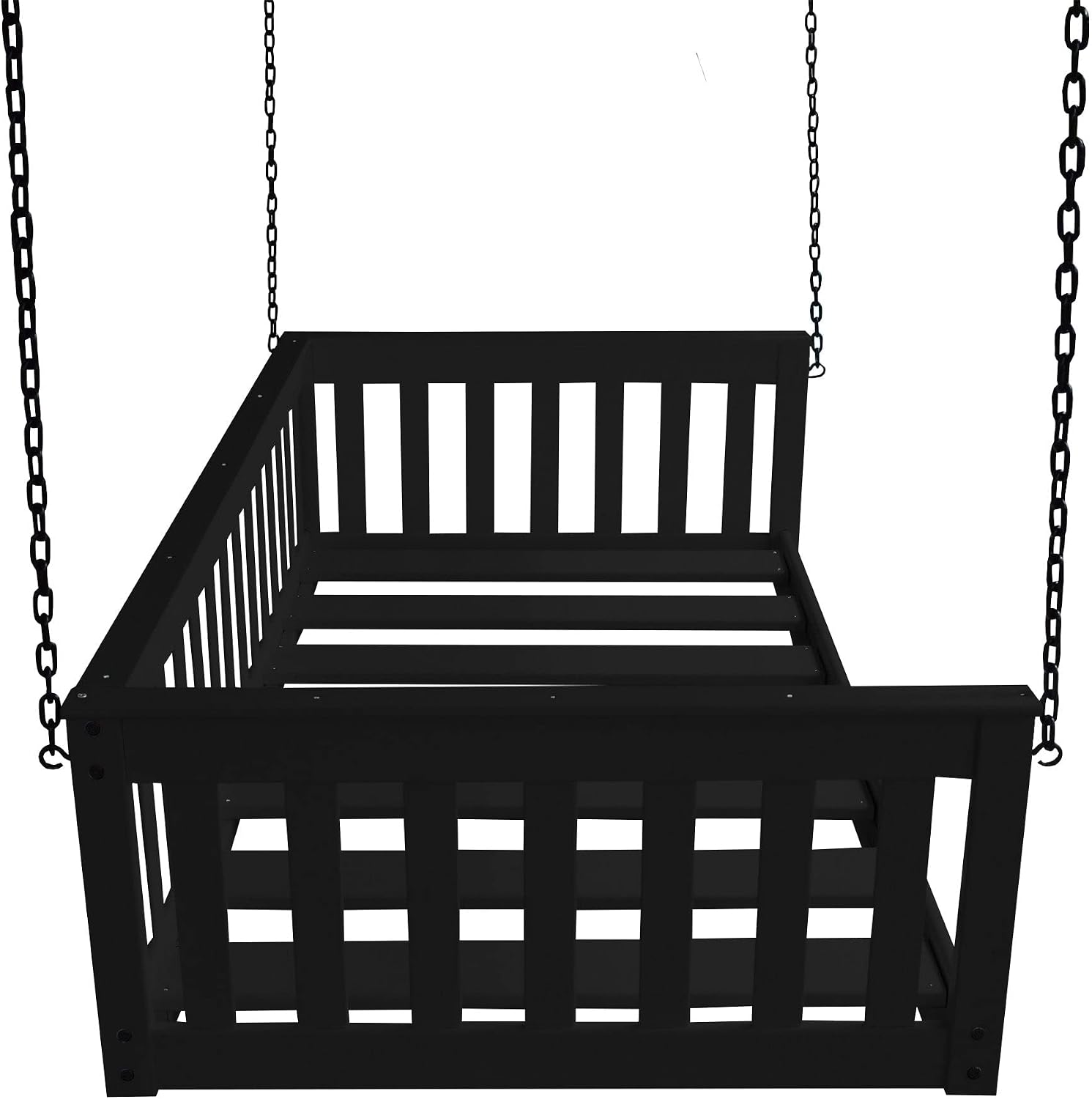 Amazon.com: Amish-Made Twin Size Mission-Style Black Wooden Swing Bed ...