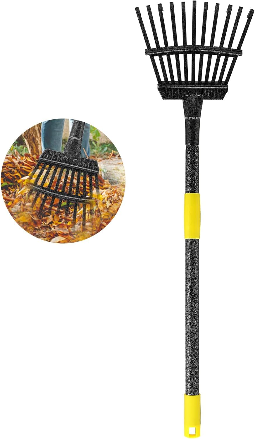 Amazon.com : Oliynedy Leaf Rake for Gardening, Adjustable Metal Garden ...