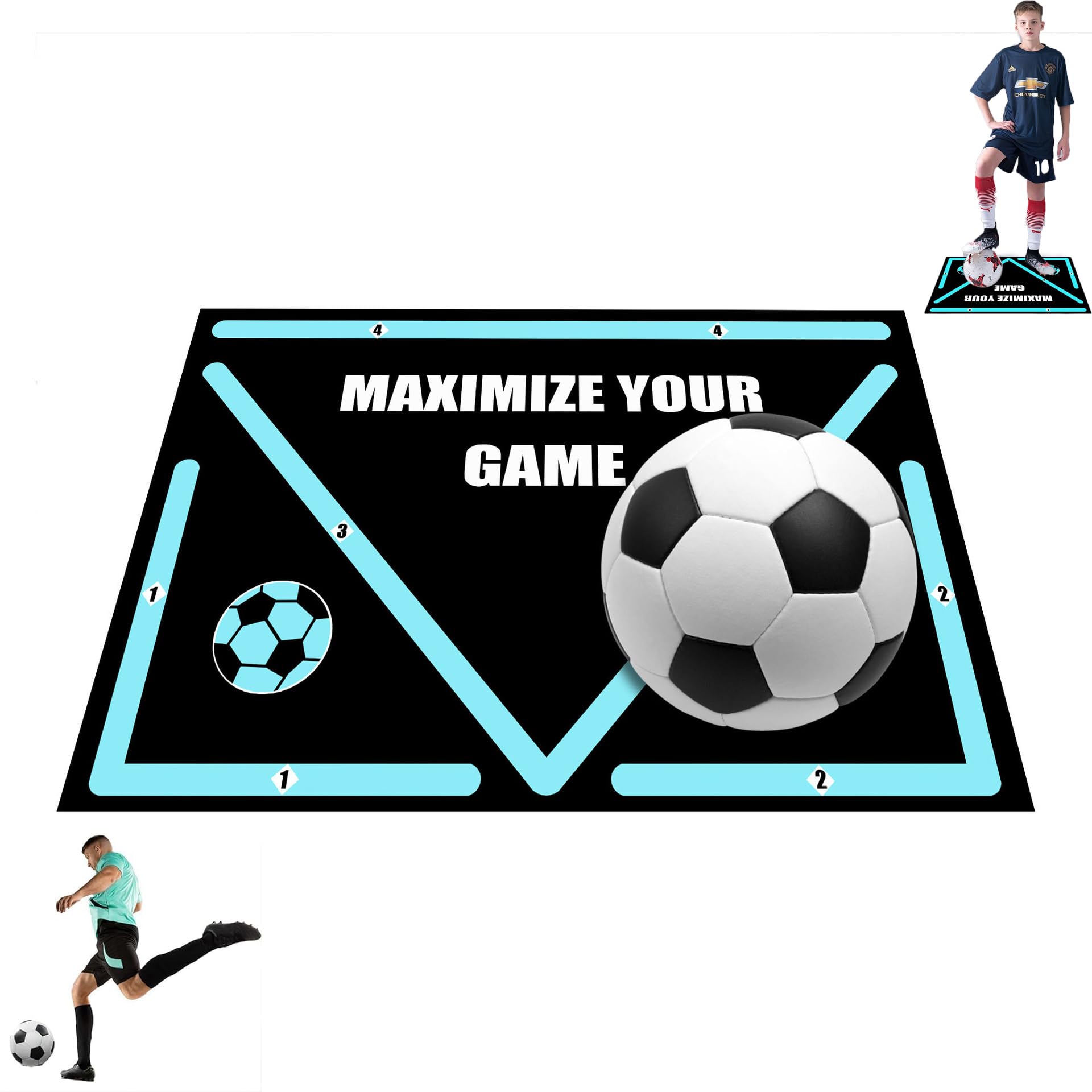 Football Footstep Training Mat, Dribble Silent Sports Auxiliary Props ...