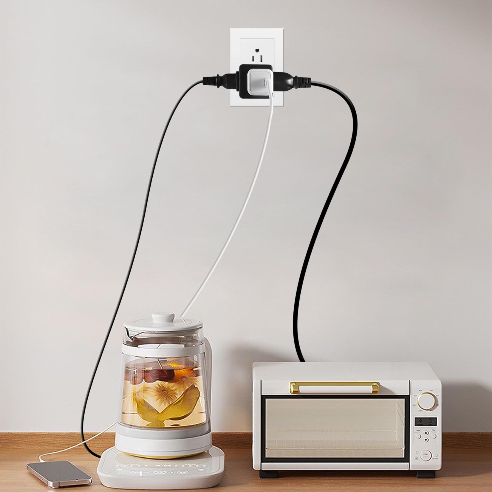 Snapklik.com : 3 Outlet Wall Adapter Cube Tap, UL Listed 3 Prong ...