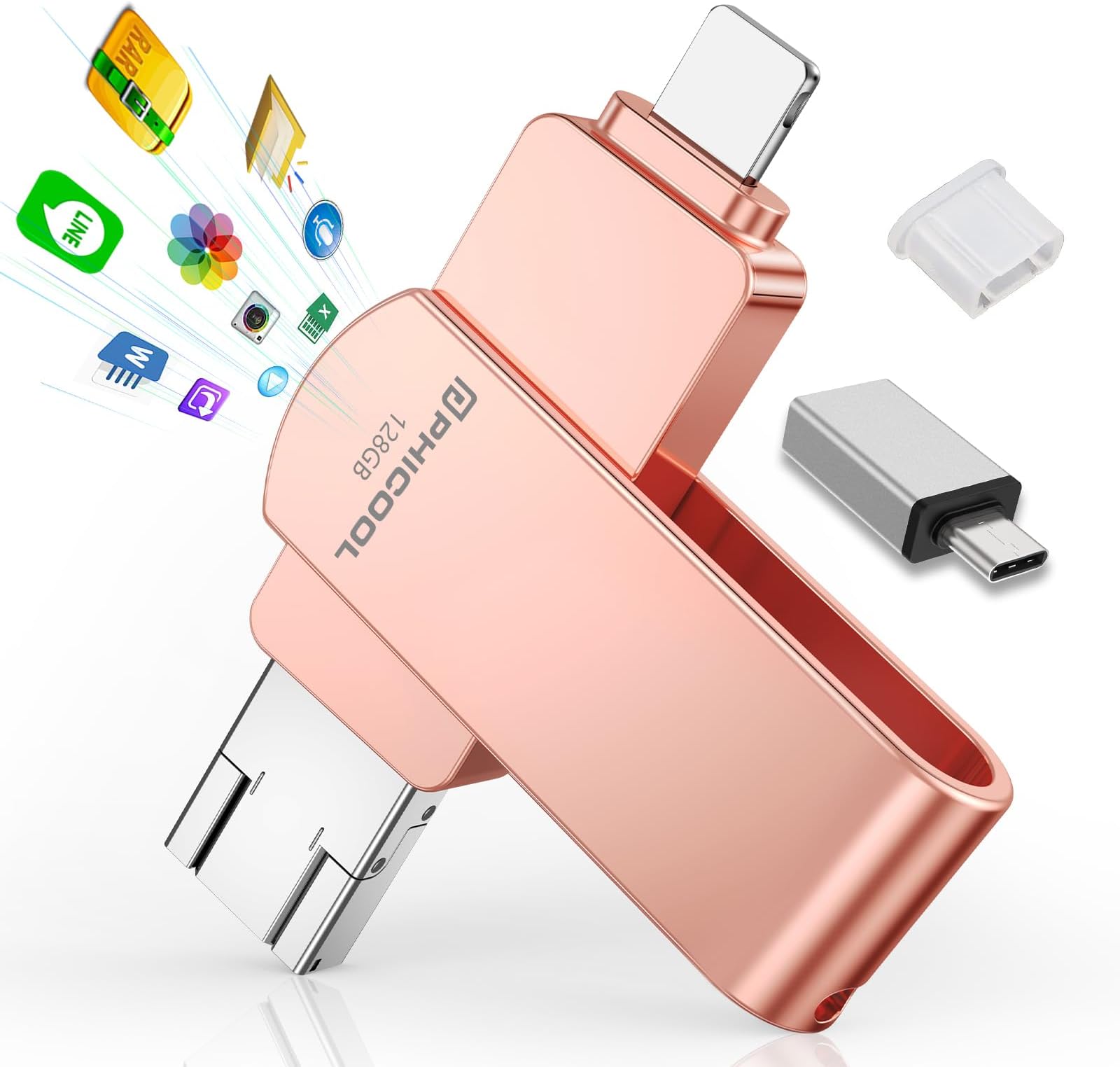 Amazon.co.jp: USBメモリ 2TB 大容量 3in1 高速＆Type-C コンパクト 外付けメモリー 360度回転 フラッシュ ...