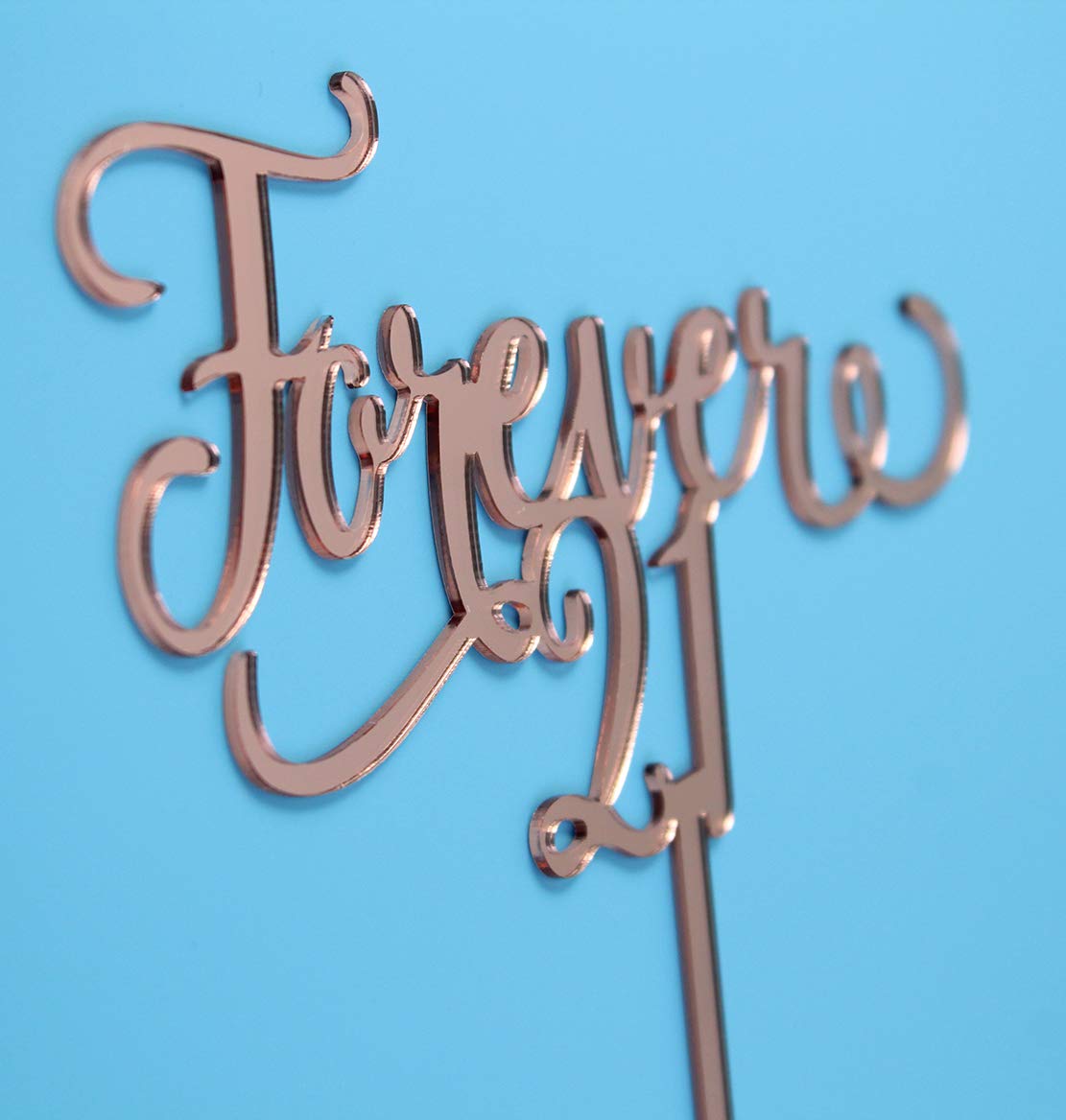 Rose Gold Forever 21 Cake Topper 21 Years Together Cake | Desertcart ...