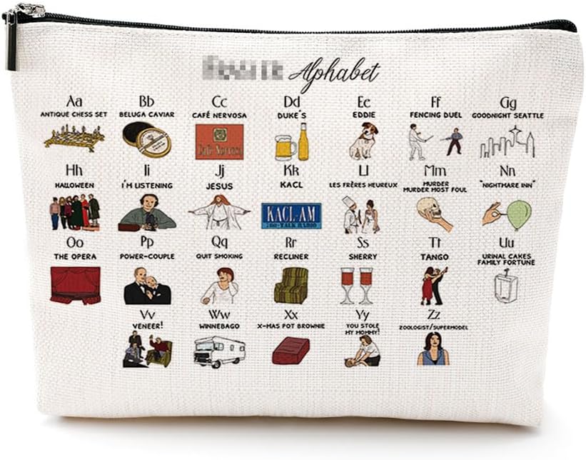 Amazon.com: DJHUNG Funny TV Show Alphabet Cosmetic Bag Frasier Inspired ...