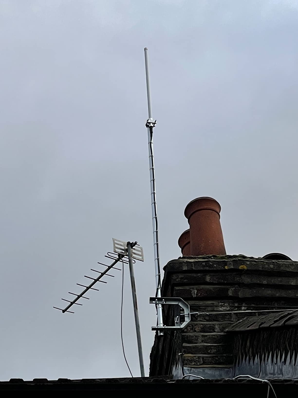 GALVANISED TV Aerial Wall Mounting Kit - Straight 6 Foot Pole/Mast ...