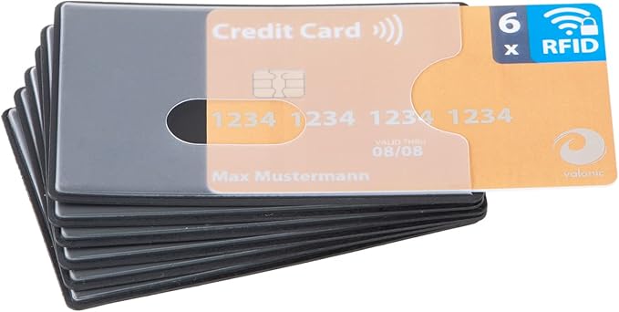 Amazon.com: valonic set of 6 RFID blocking sleeves - transparent front ...