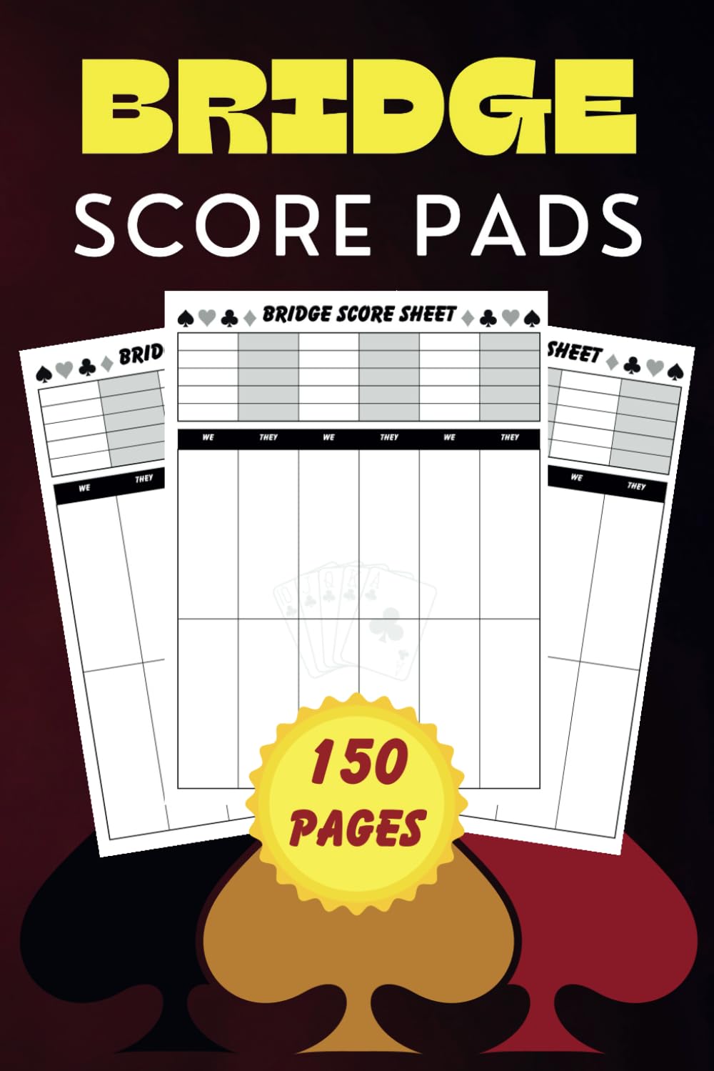 Bridge score Pads: Bridge Game Record Book, Bridge Score Sheets Size ...