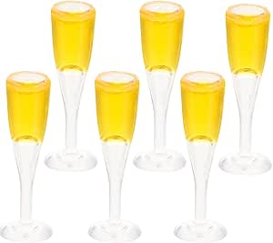 Amazon.com: LUOZZY 6Pcs Miniature Champagne Glasses Model Tiny Cocktail ...