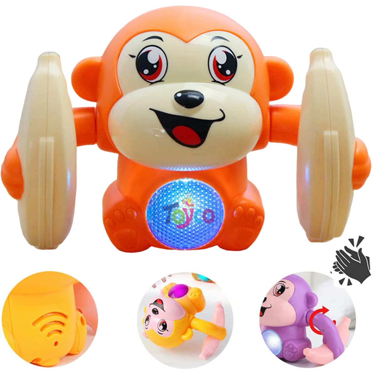 Buy Toyco® Tumbling & Tipping Banana Monkey Musical Toy for with Light ...