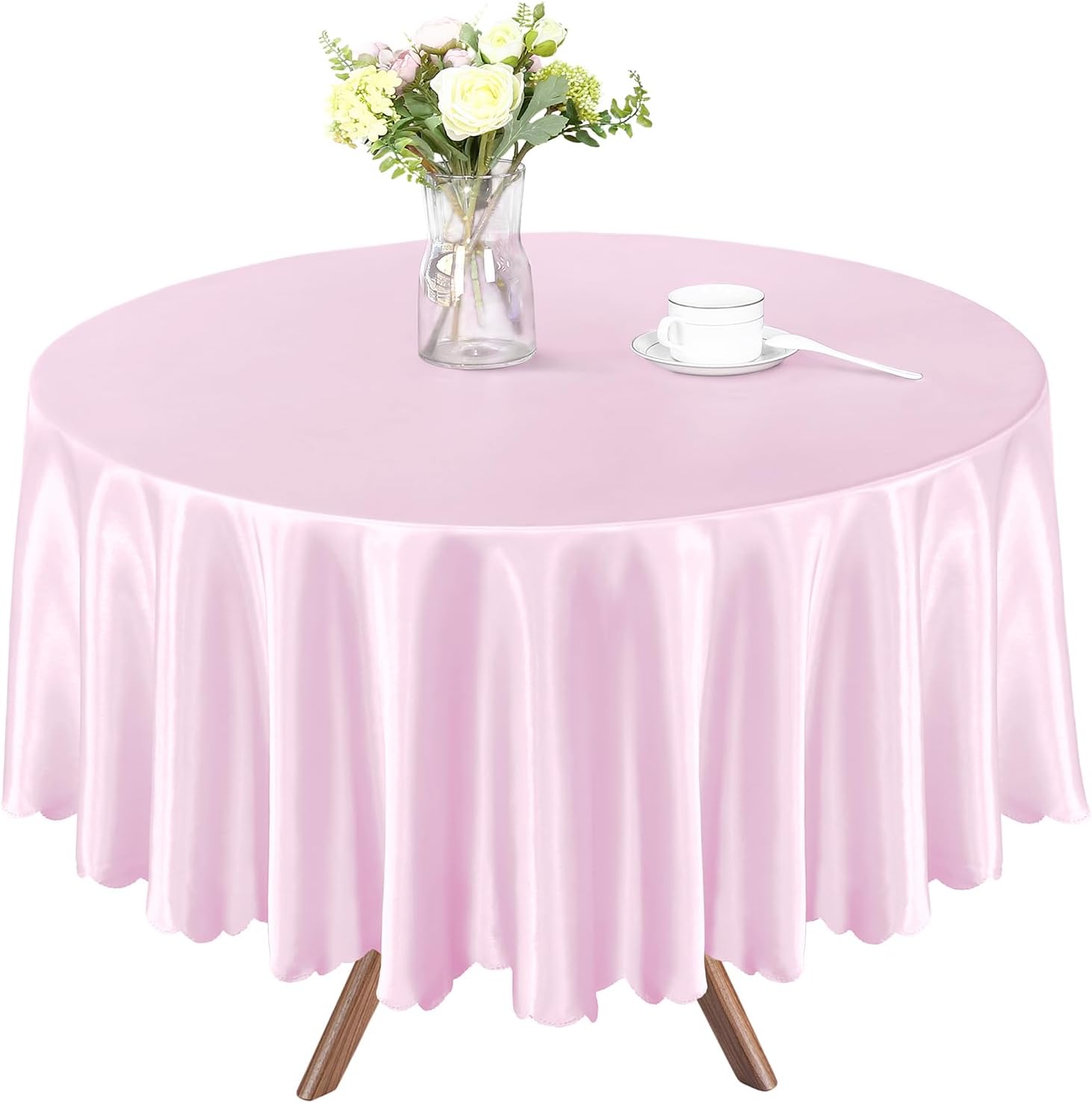 Amazon.com: Homiest 1 Pack 72 Inch / 6ft Round Tablecloth Satin Table ...