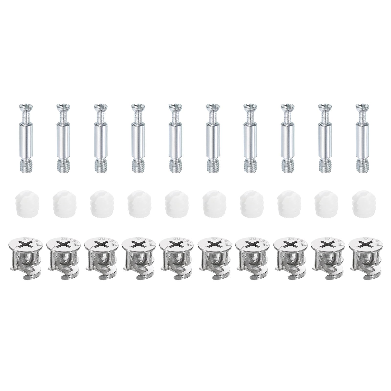 uxcell 10Set 15x14mm Furniture Cam Lock Fitting with 5.8x32mm Dowel ...