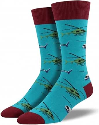 Amazon.com: Socksmith Mens' Novelty Crew Socks "Helicopters" - 1 pair ...