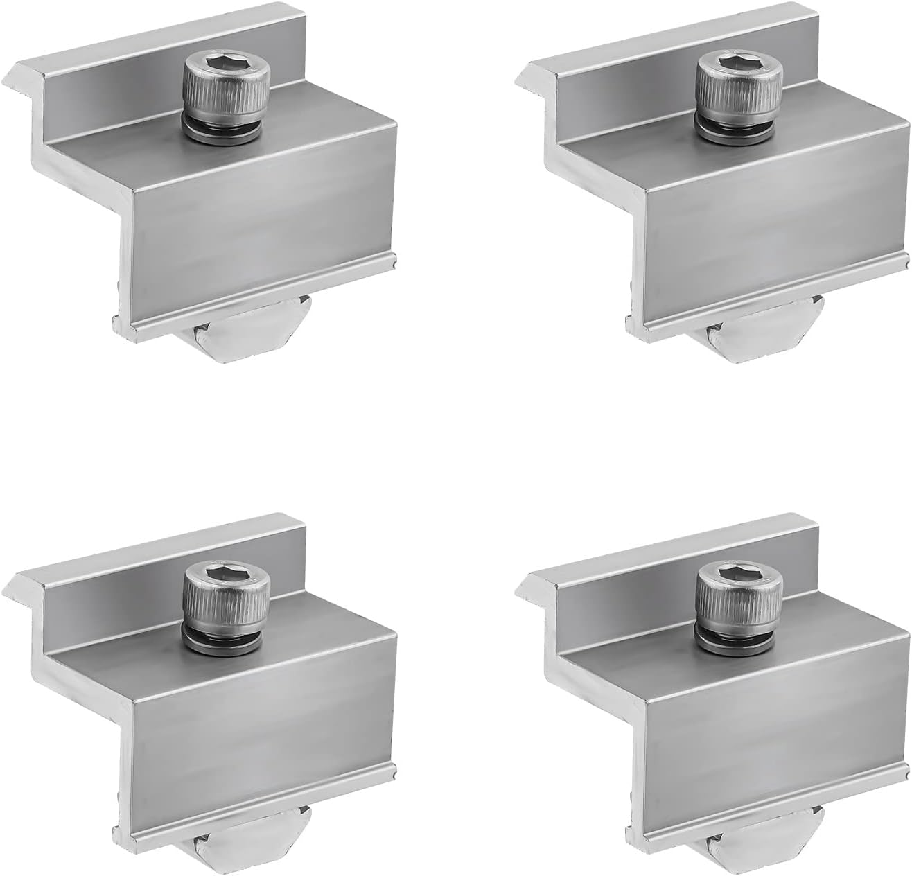 4pcs Solar Panel Bracket, Aluminum Solar End Clamp PV Mounting Bracket ...