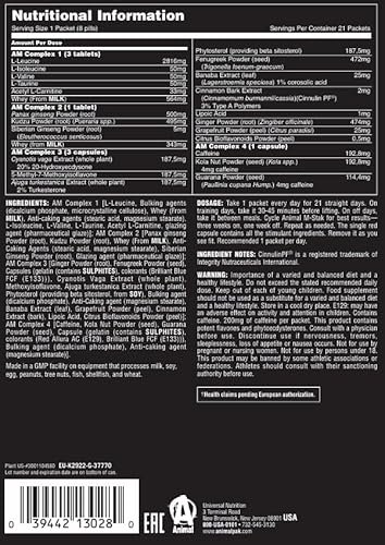 Animal M-Stak - Non-Hormonal Hard Gainers Muscle Building Stack with ...