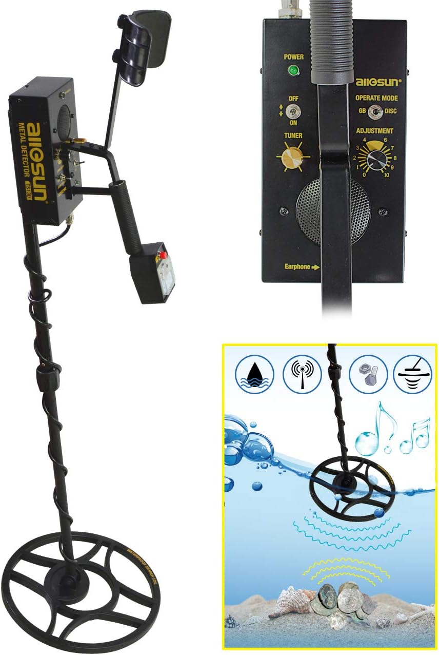 ALLOSUN Metal Detector For Adults Hunter Coin Finder Golden Digger High ...