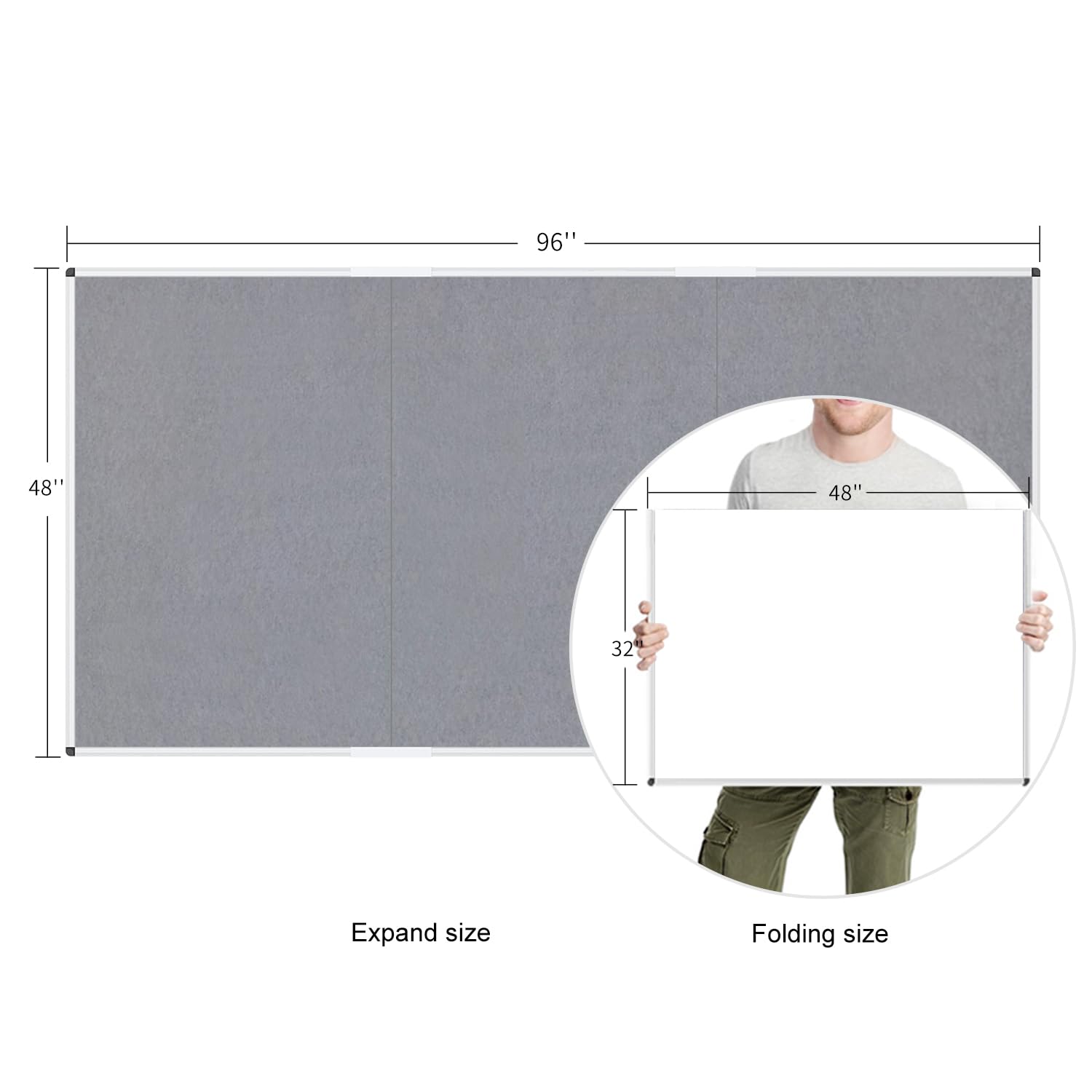 Snapklik.com : VIZ-PRO Large Fabric Bulletin Board/Foldable Notice ...