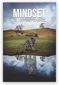 Amazon.com: JYzymuth Cat Tiger Wall Art Mindset is Everything ...