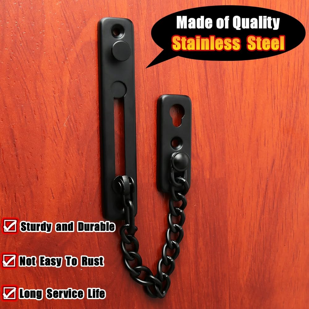 Snapklik.com : Alise Chain Door Guard Lock,Black Door Chain Locks