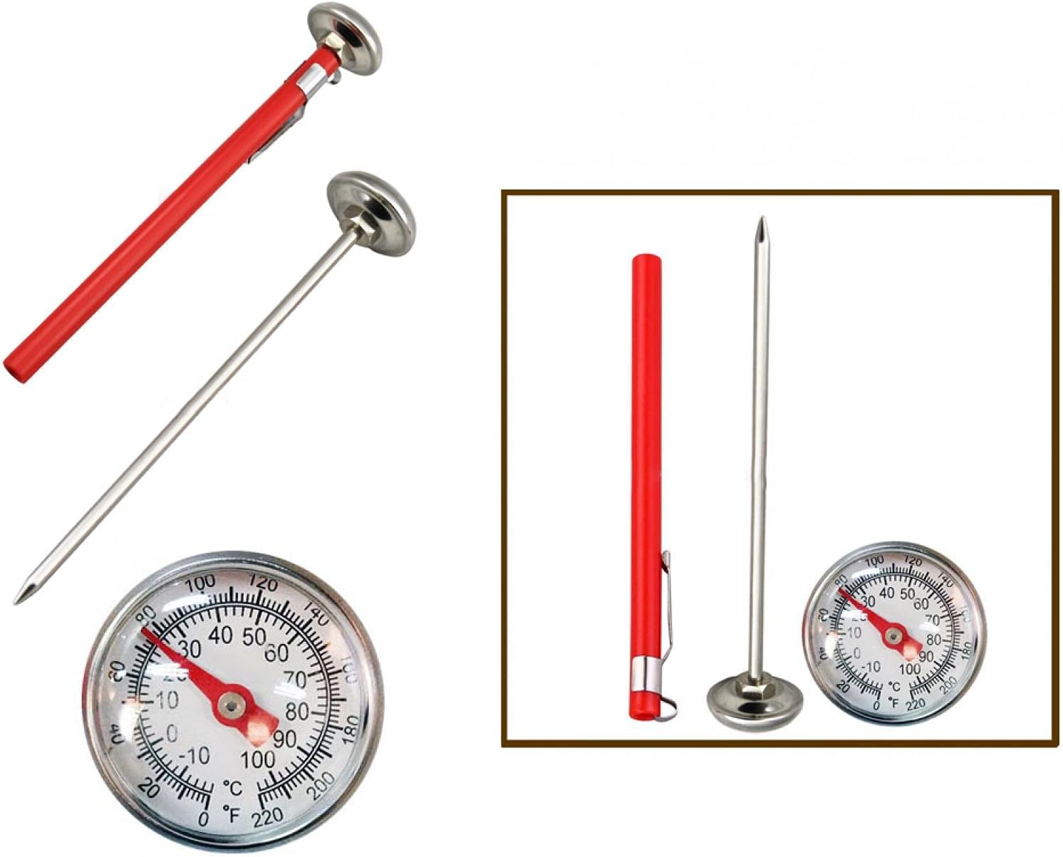 Fiacvrs Compost Thermometer,Soil Thermometer,Stainless Steel Dial ...