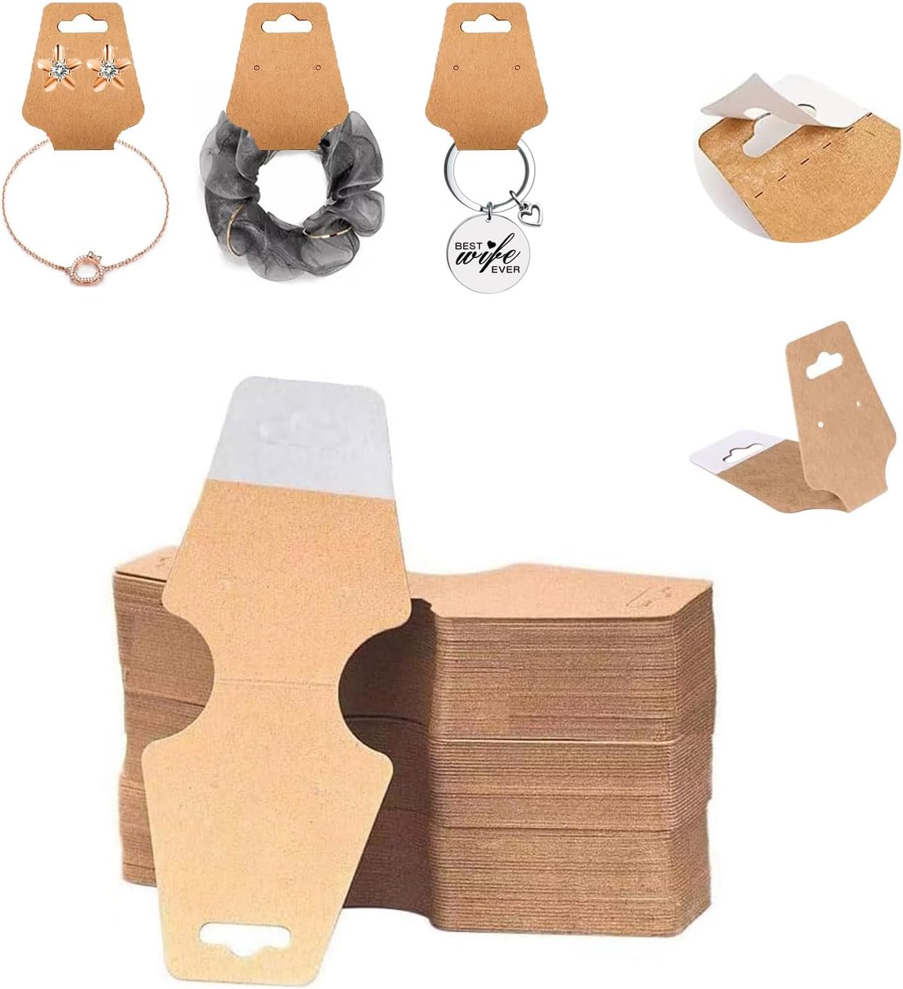 Amazon.com: 220 Pcs Necklace Bracelet Display Cards with Adhesive ...