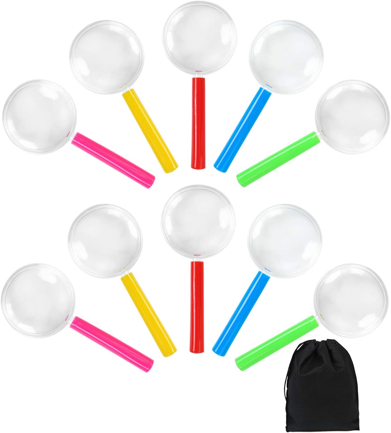 Amazon.com: Magnifying Glass Kids Plastic Magnifier 18 Pack Hand Lens ...