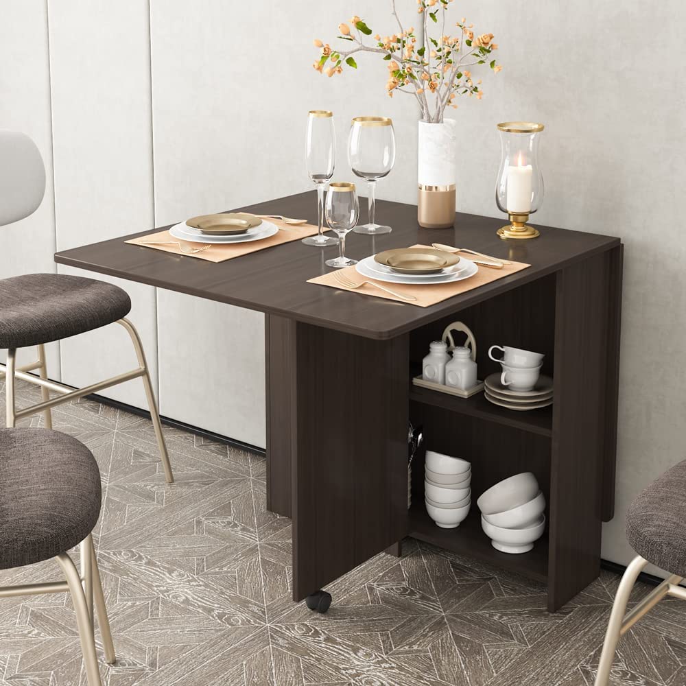 Buy DINAZA Folding Dining Table Drop Leaf Table for Small Spaces with ...