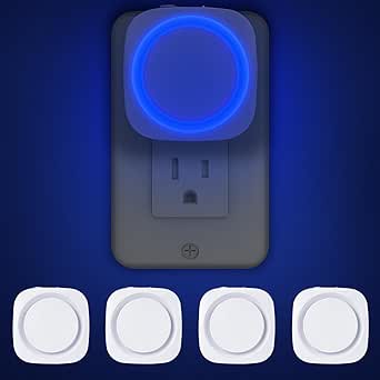 Blue Night Lights Plug into Wall, 4 Packs Dimmable Night Light with ...
