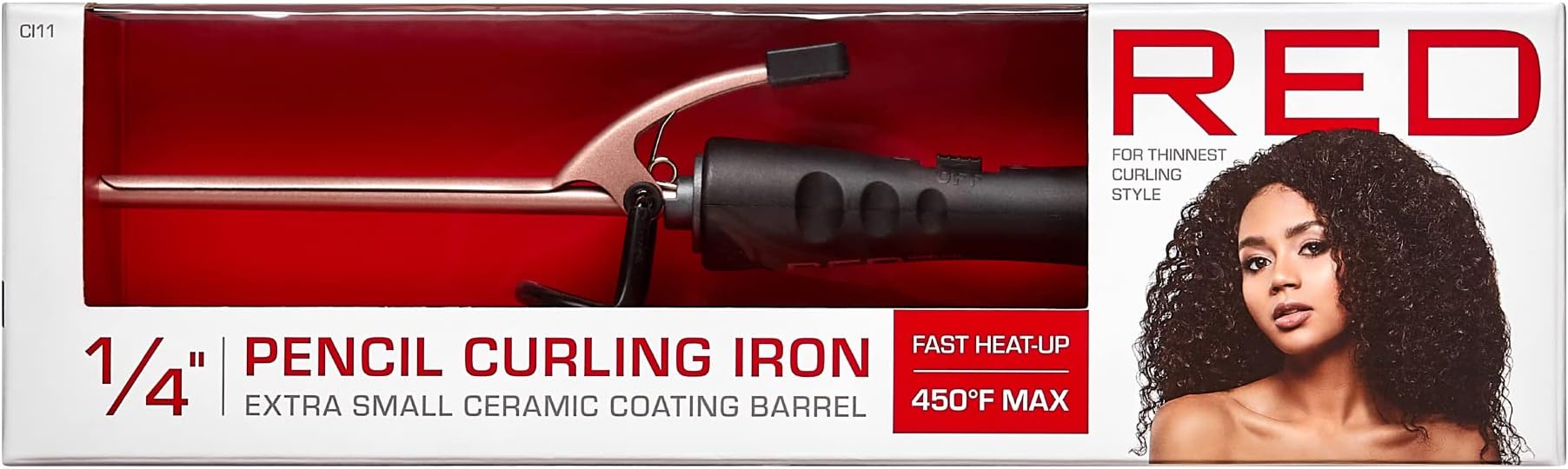 Amazon.com: Red by Kiss 1/4 Inch Thin Curling Iron, Pencil Curling Iron ...