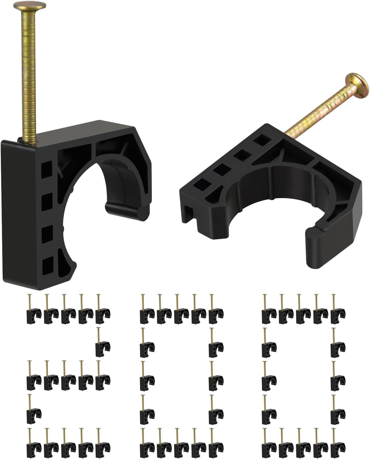 200 Pack 3/4" Half Clamps J-Hook with Nails Set, J Clamps for PEX ...