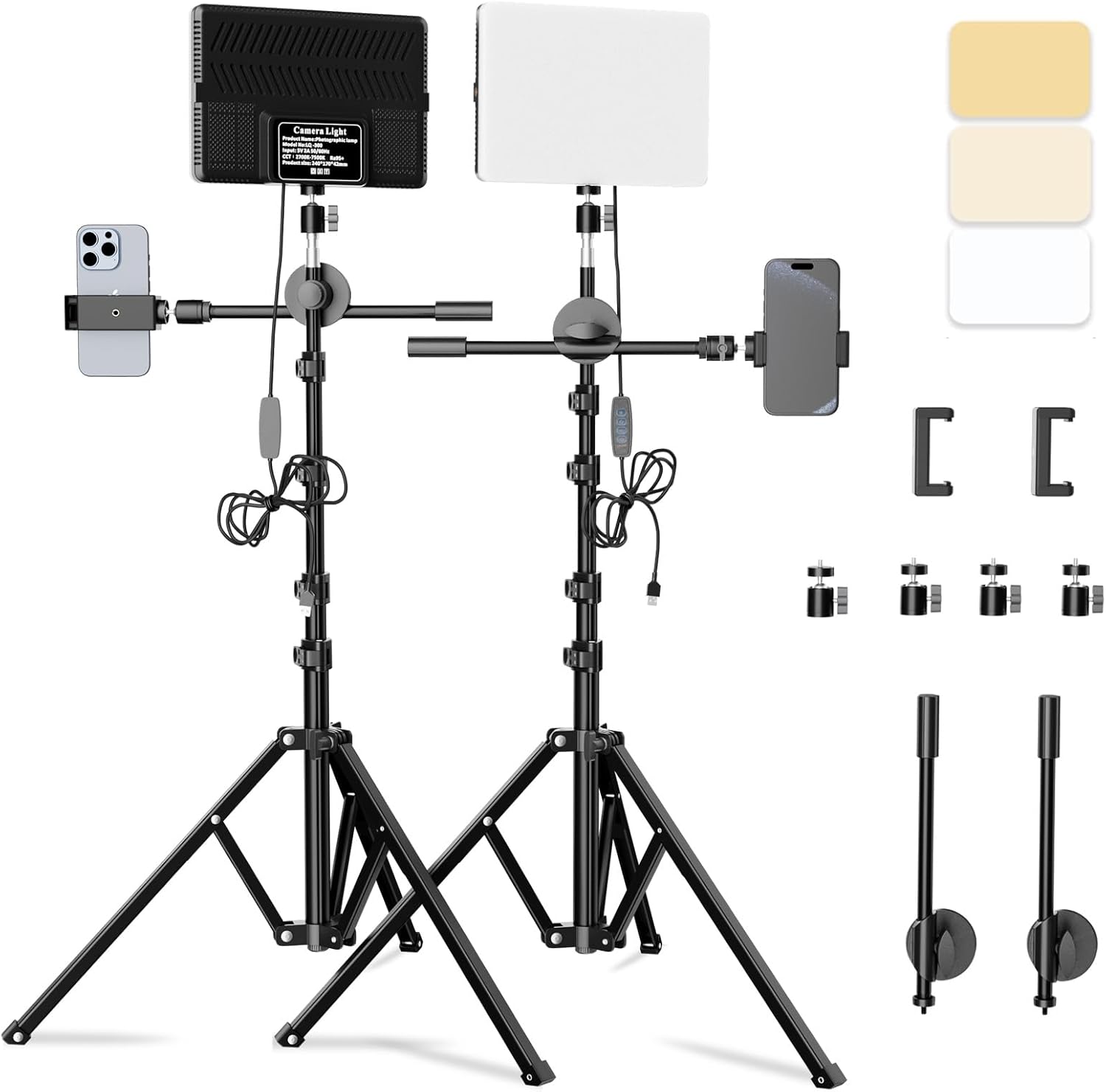 EMART 2-Pack LED Studio Lights, 2700K-7500K Dimmable Video Photography ...