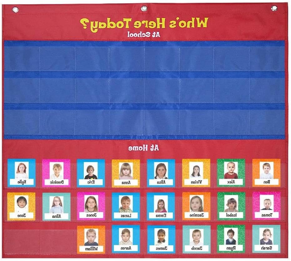 Amazon.com: Classroom Attendance Chart Helping Hands Pocket Chart ...