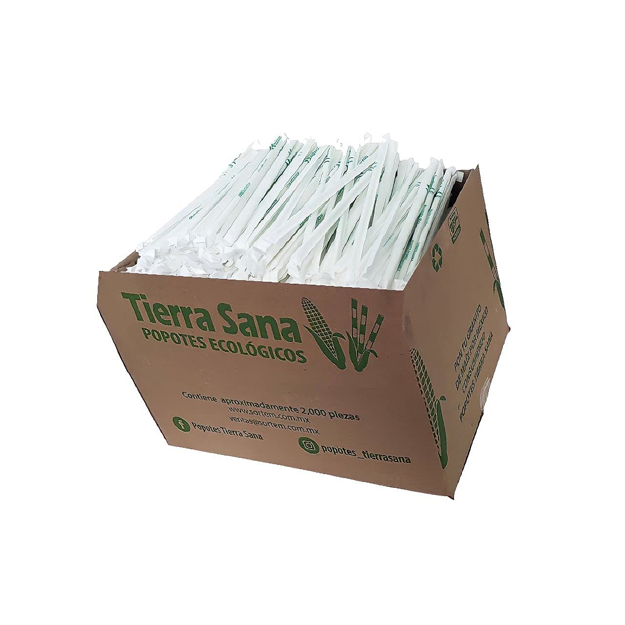 Popotes Biodegradables Tierra Sana, Hechos con Maíz, Biodegradables en ...