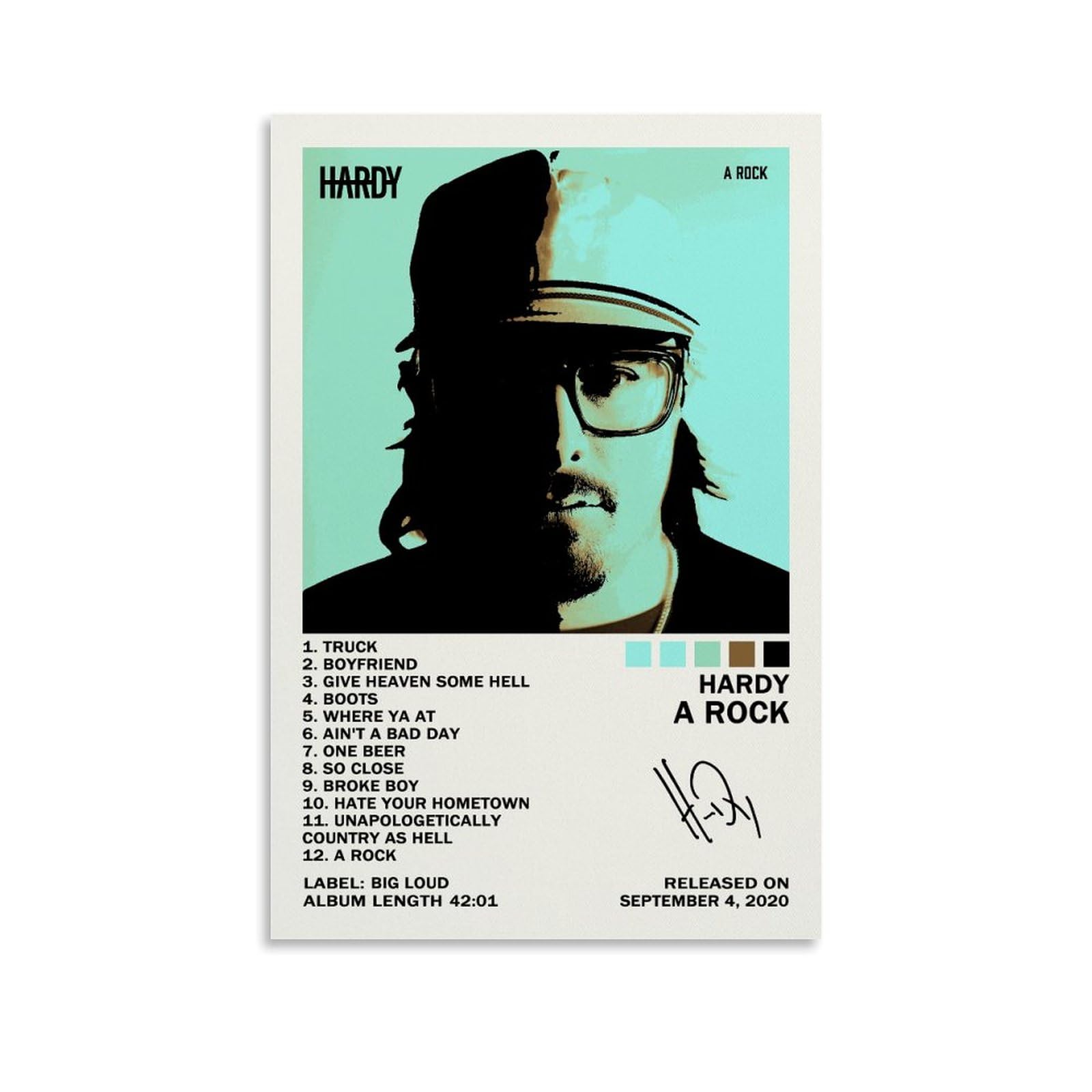 Amazon.com: NFJCHS Hardy A Rock Poster Canvas Wall Art Living Room ...