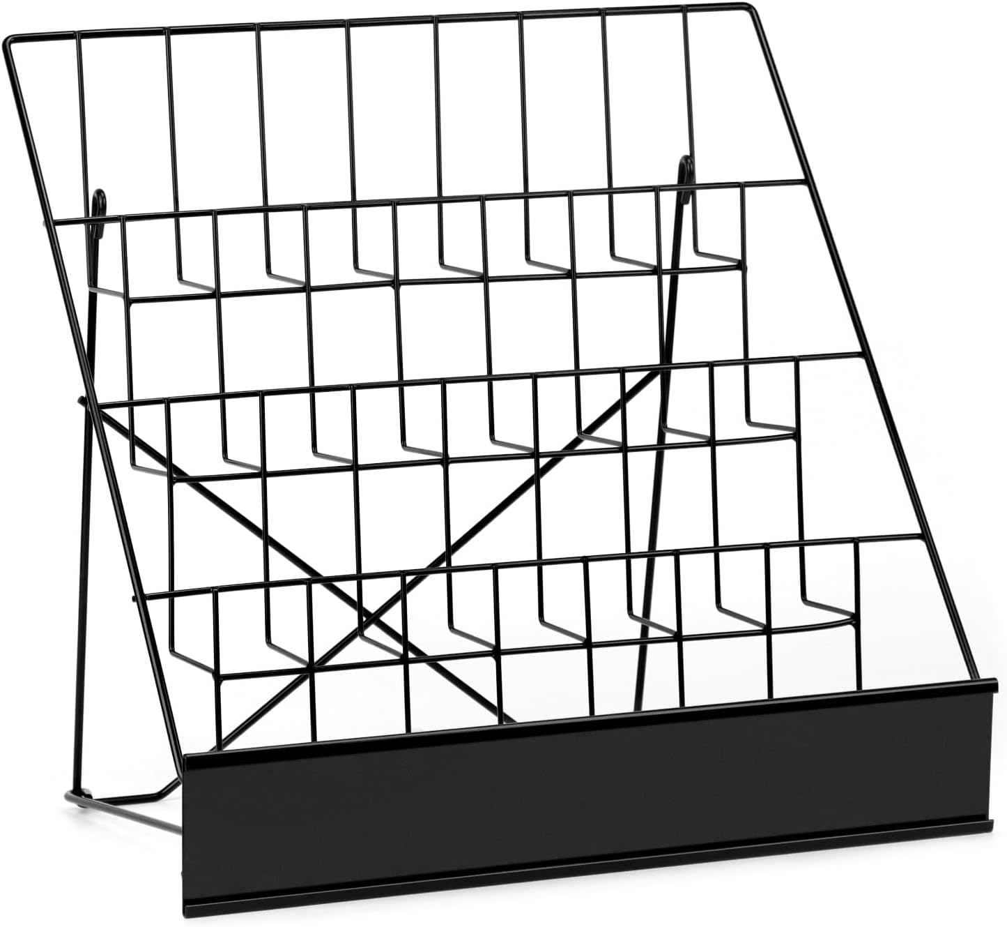 Amazon.com: QWORK 4-Tiered Metal Book Display Stand,18.4 x 16.6 x 14.5 ...