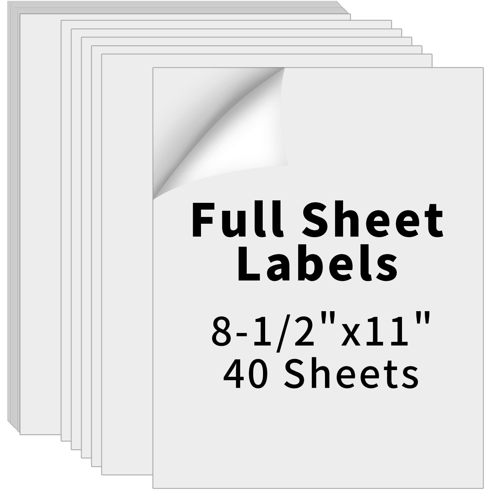 Amazon.com : 8.5" x 11" Full Sheet Label Sticker Paper for Laser ...