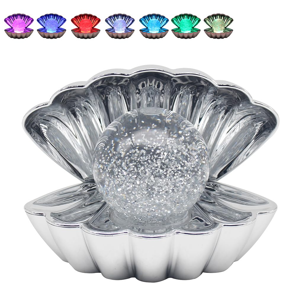 L & P Home & Gifts Colour Changing Sensory Shell Might Light (Silver ...