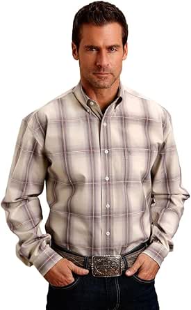 Amazon.com: Stetson Western Shirt Mens L/S Plaid M Gray 11-001-0579-0766 GY : Clothing, Shoes ...