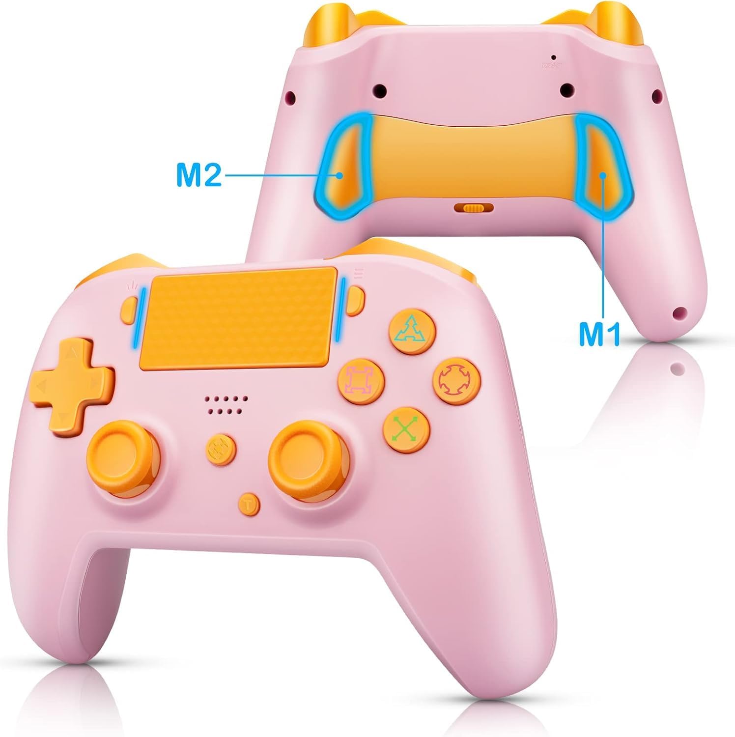 Crystal Blue Controller work for PS4, Threejoy Wireless Control Dual ...