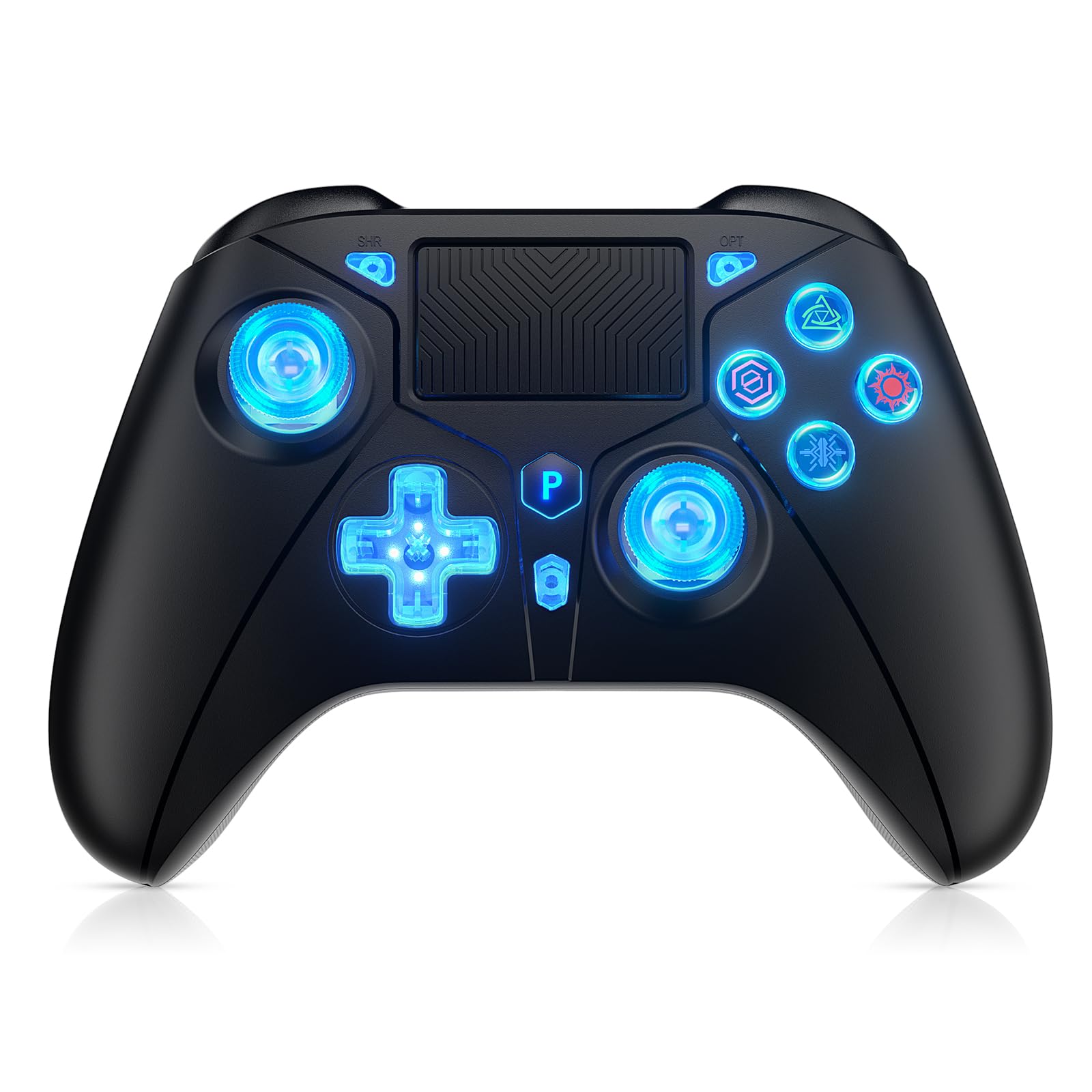 Snapklik.com : Dinosoo RGB Wireless Controller For PS4, Colorful RGB ...