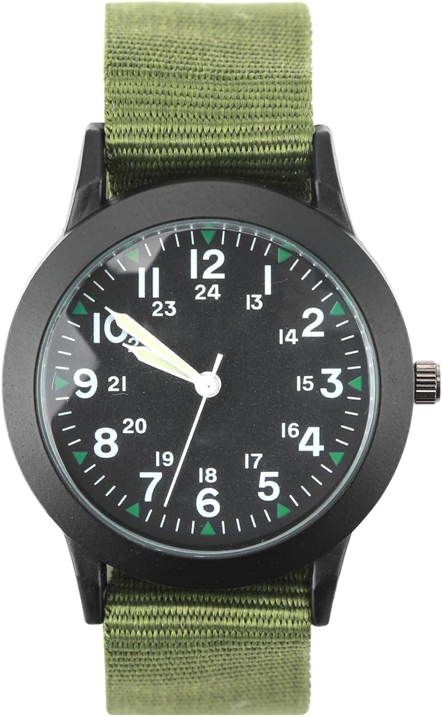 Military Analogue Quartz Watch, 34mm Field Wrist Watches with Nylon ...