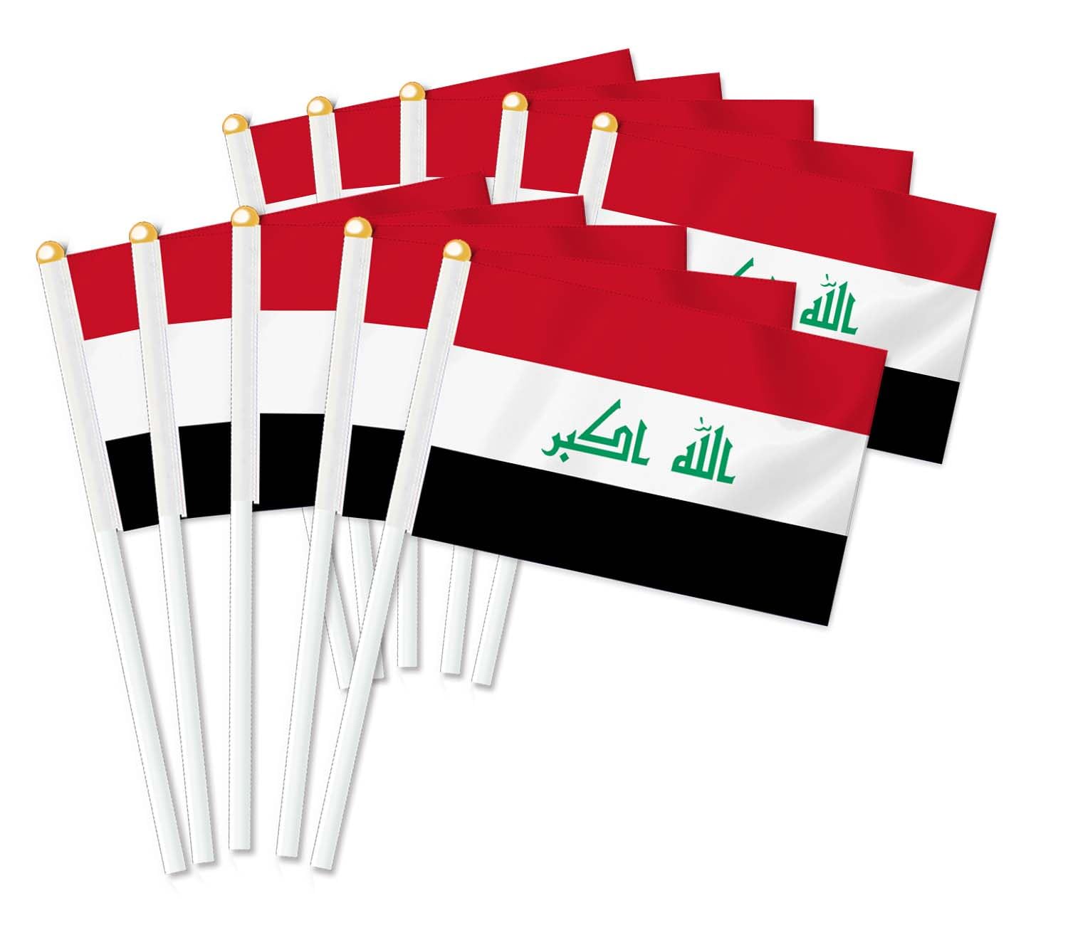 Amazon.com : 25 PCS Iraq Handheld Small Flag, Iraqi Hand held Mini ...
