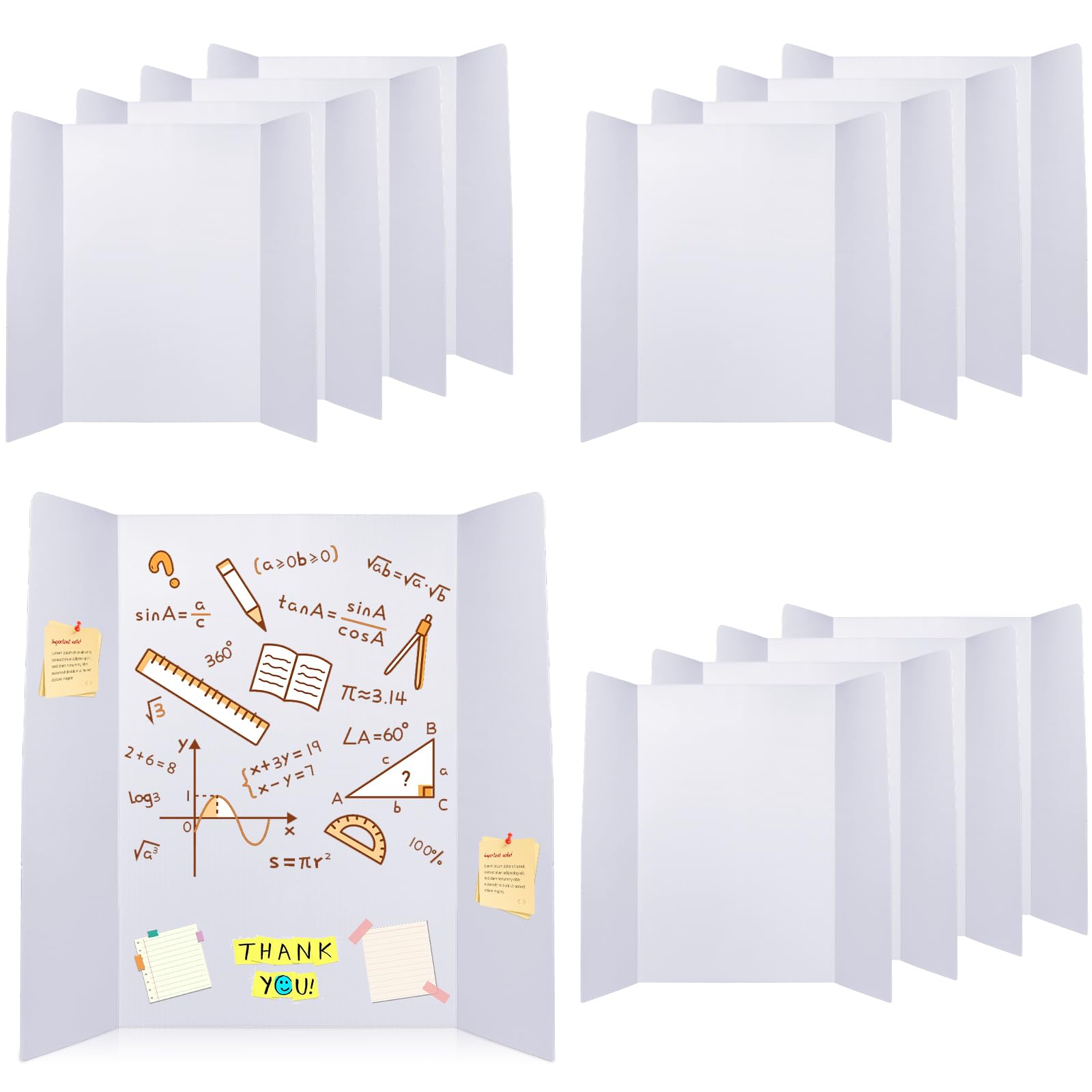 Amazon.com: SATINIOR 12 Pcs Trifold Poster Board Presentation Boards ...