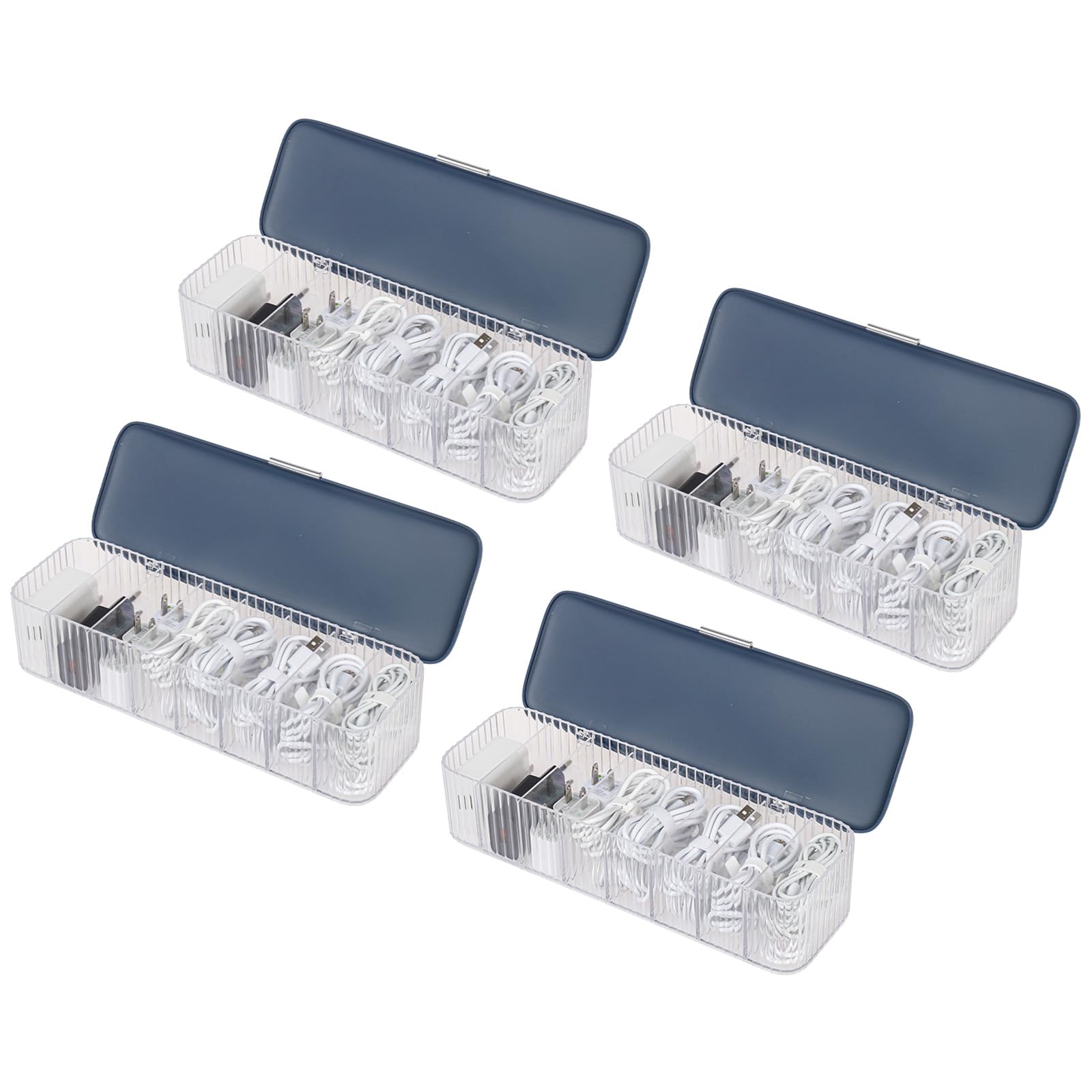 Amazon.com: Tahaje 4 Pack Blue Plastic Battery Organizer Box with Lid ...