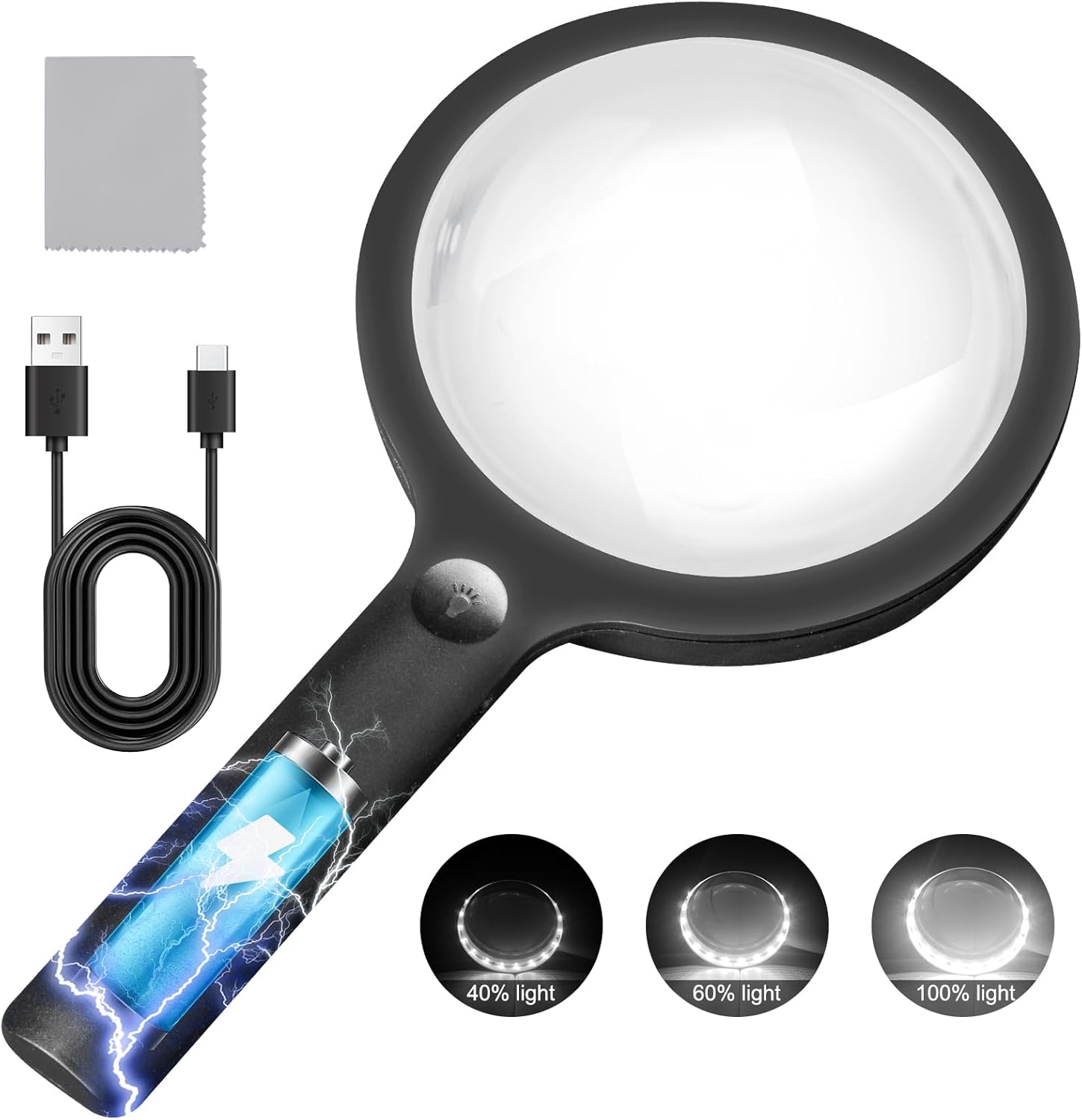 Amazon.com: 30X Charge Magnifier with Light, NUEYiO 4.33Inch Large ...